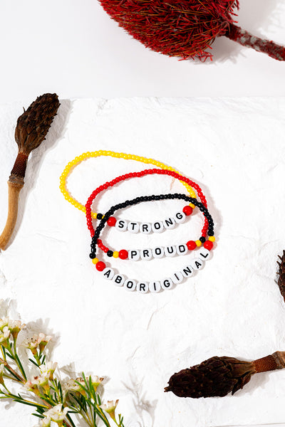 Aboriginal Bracelet: "Aboriginal, Strong & Proud" | Yarn