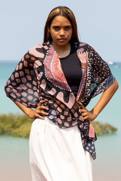 Gathering On Country Rectangle Chiffon Scarf