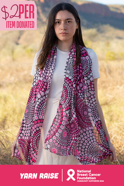 Aboriginal Art Silk Scarf Hair Head Women Clothes | Yarn Marketplace