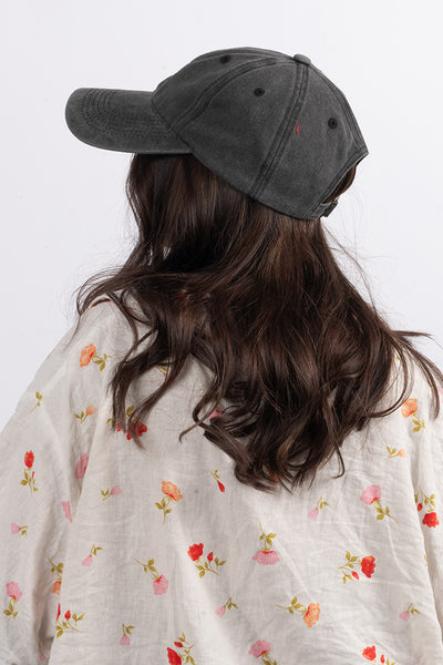 Heart Aboriginal Flag Black Vintage Washed Cap