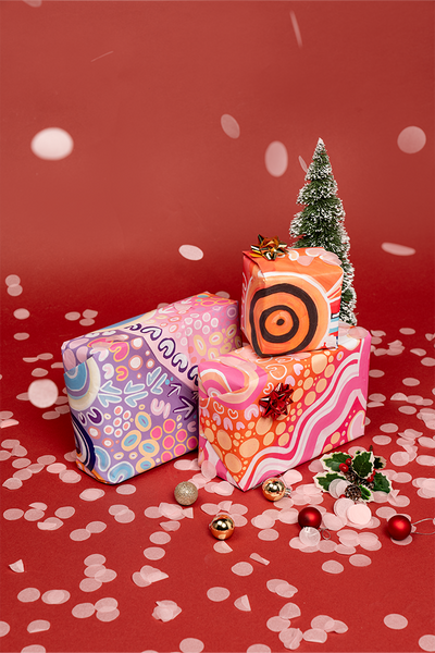 GIFT WRAPPING PAPER FEATURING INDIGENOUS DESIGNS