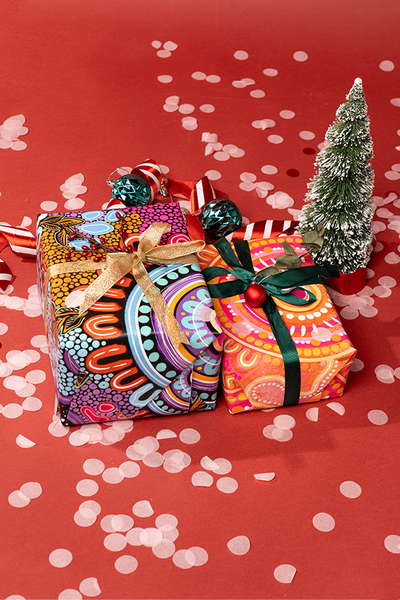 GIFT WRAPPING PAPER FEATURING INDIGENOUS DESIGNS