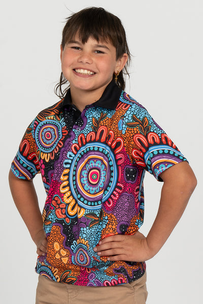 Aboriginal Art New Polo Shirts Kids Clothes | Yarn Marketplace