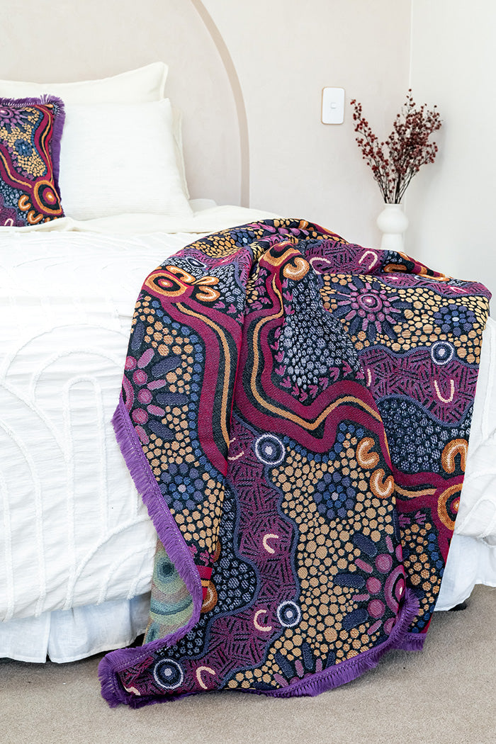 Ngabaan 100% Recycled Cotton Knitted Throw Rug (160cm x 200cm)