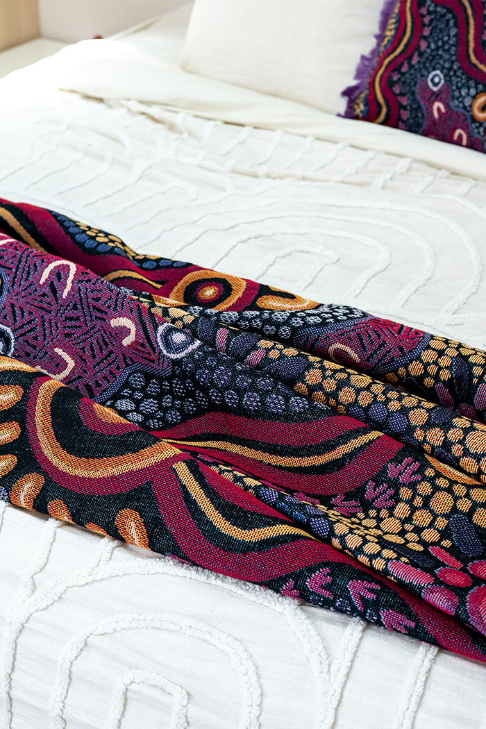 Ngabaan 100% Recycled Cotton Knitted Throw Rug (160cm x 200cm)