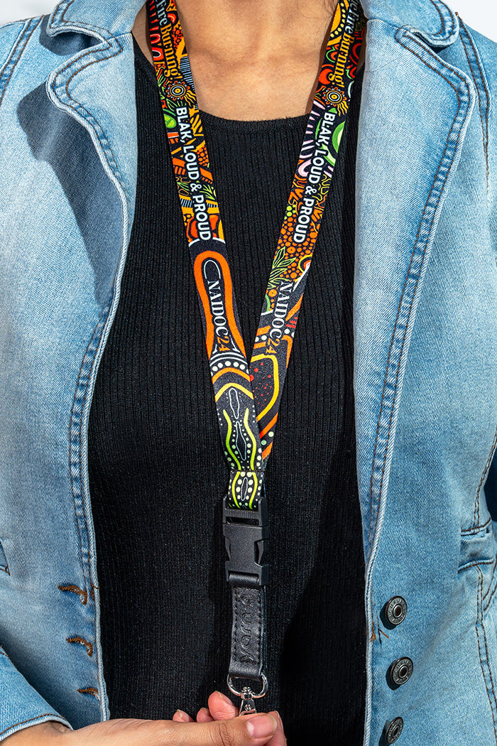 Aboriginal Art NAIDOC 2024 Premium Lanyard - P.D | Yarn Marketplace