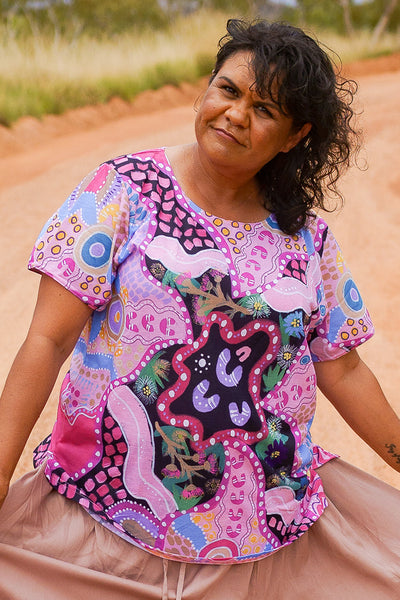Aboriginal Art Cute Evening Tops Womens Clothes | Yarn Marketplace