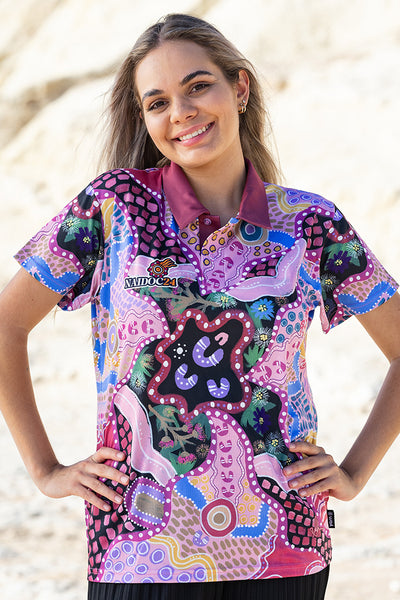 Aboriginal Art All Polo Shirts Australian Clothes | Yarn Marketplace