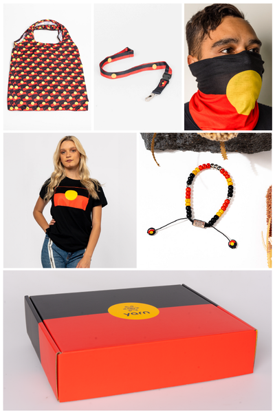 "Raise the Flag" Aboriginal Flag (Large) Black Women's T-Shirt Boxed B