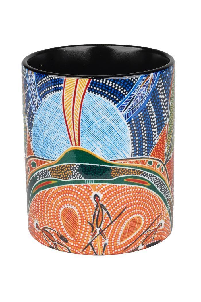 Aboriginal Art Coffee Mug Set Ceramic Kitchen - C.C | Yarn Marketplace