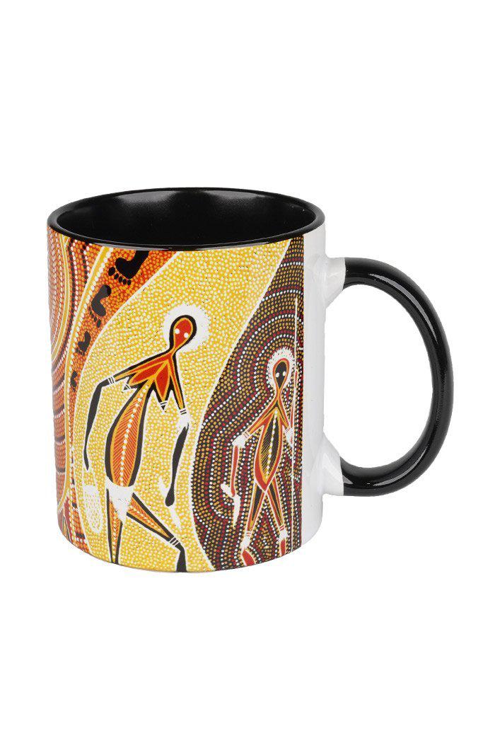 Aboriginal Art Coffee Mug Set Ceramic Kitchen - C.C | Yarn Marketplace
