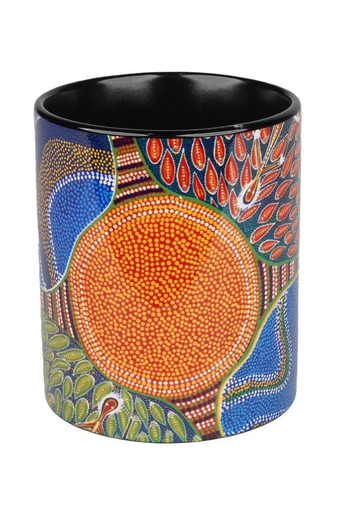 Aboriginal Art Coffee Mug Set Ceramic Kitchen - C.C | Yarn Marketplace
