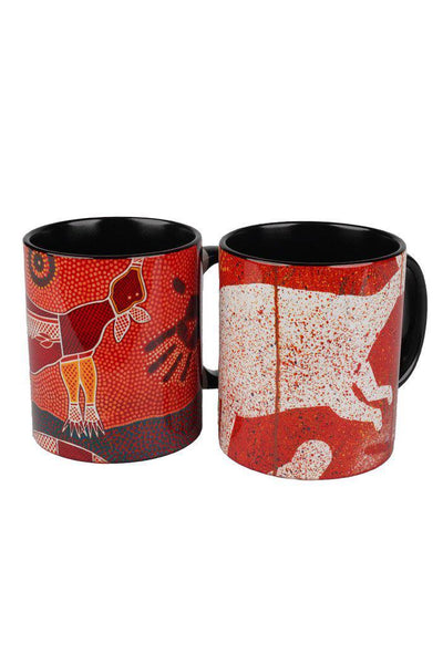 Aboriginal Art Coffee Mug Set Ceramic Kitchen - DH | Yarn Marketplace