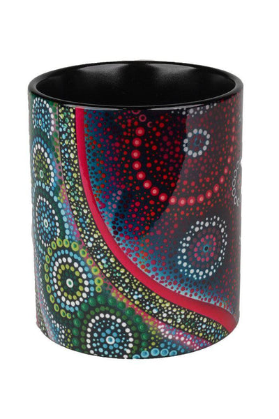 Aboriginal Art Coffee Mug Set Ceramic Kitchen - S.L | Yarn Marketplace
