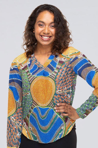 Aboriginal Art Office Blouses Womens Clothes SALE | Yarn Marketplace
