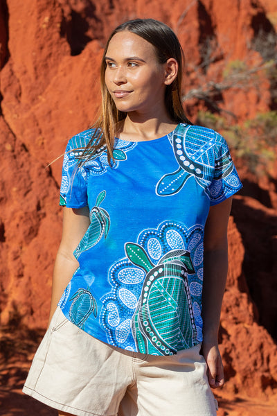 Aboriginal Art Cute Evening Tops Womens Clothes | Yarn Marketplace
